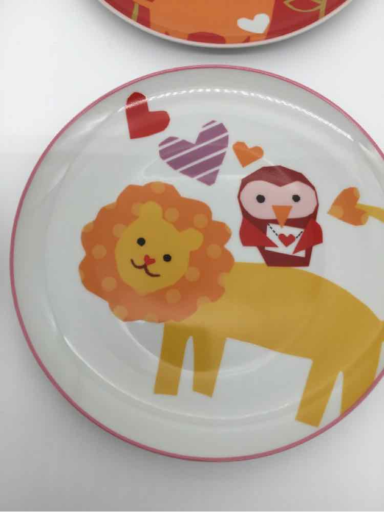 Set of 4 Pink/red Pottery Barn Kids Ceramic Hearts Plates – Evilena's ...
