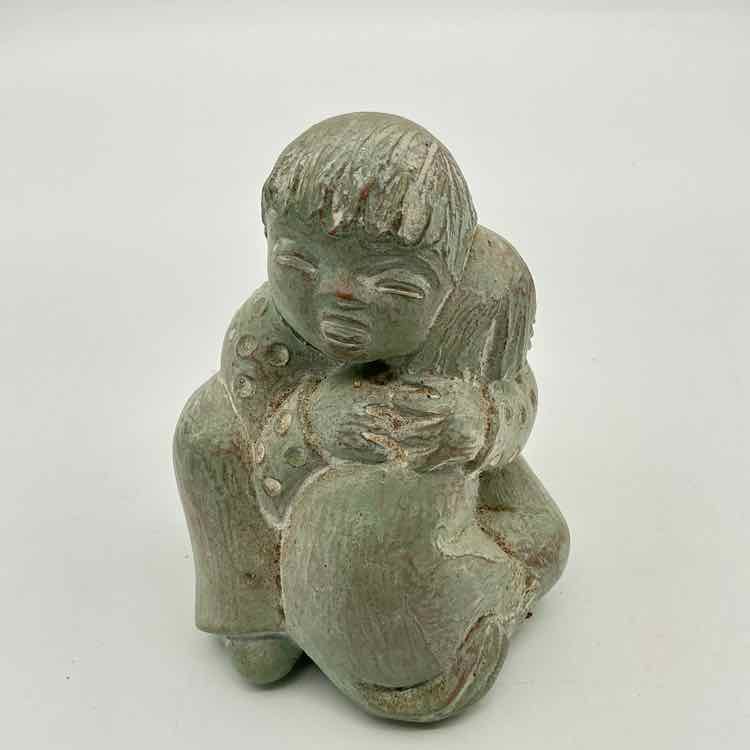 Gray Isabel Bloom Stone Child & Dog Statue Accent Piece – Evilena's Red ...